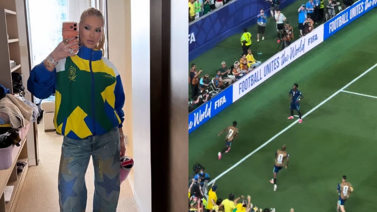 Virginia Fonseca comemora gol de Vini Jr. em jogo contra o Haiti: '+1'
